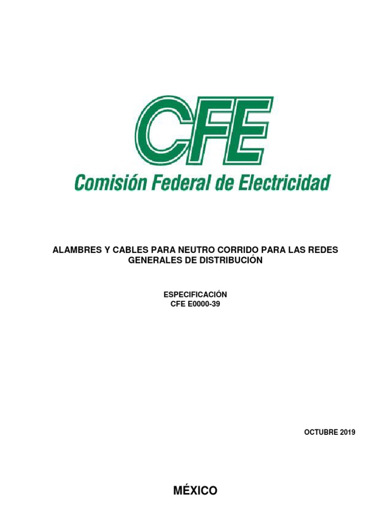 Especificaciones técnicas para la selección de conductores de neutro ...