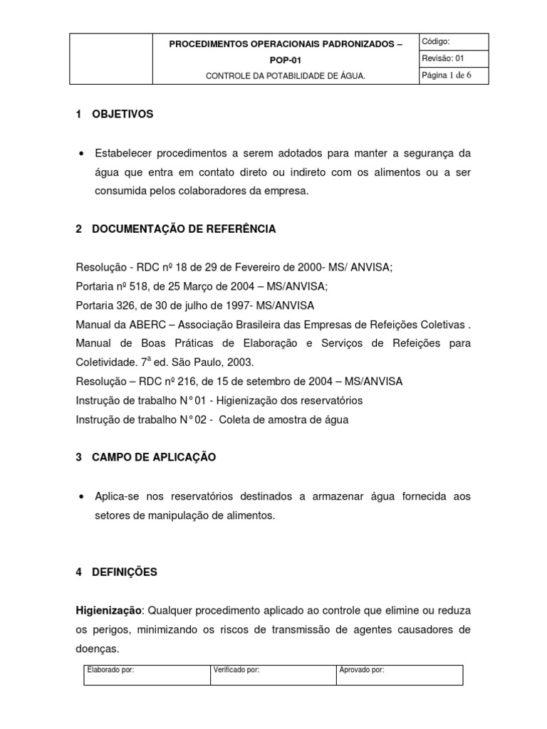 POPs MOdelo Preenchido | PDF | Laboratórios | Química