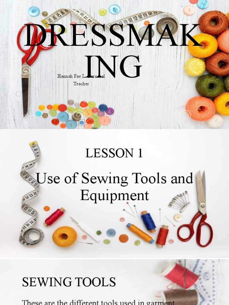 Dressmaking Sewing Tools Grade 8 | PDF | Sewing | Seam (Sewing)