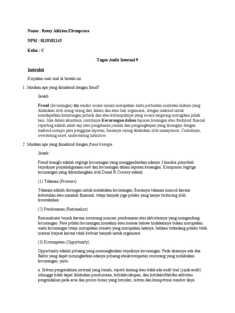 C Audit Internal9 Ressy Aldrian 0119101143 | PDF