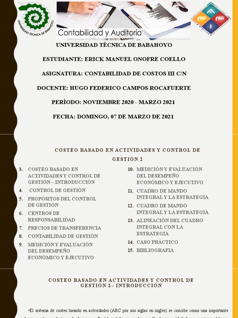 Onofre Erick, Tarea 13 | PDF | Contabilidad | Costo