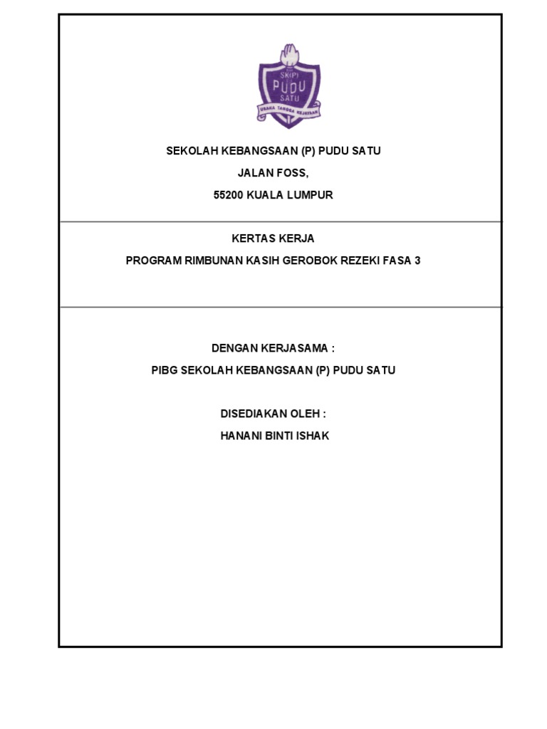 Kertas Kerja Gerobok Rezeki | PDF