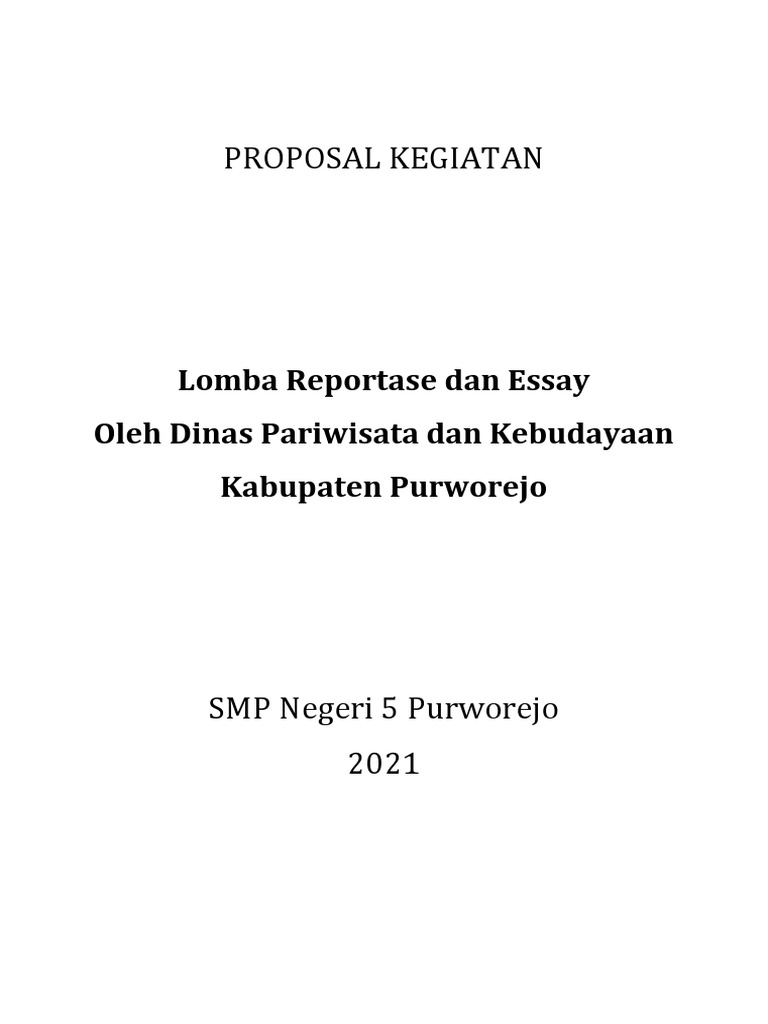 Contoh Proposal Kegiatan Lomba | PDF