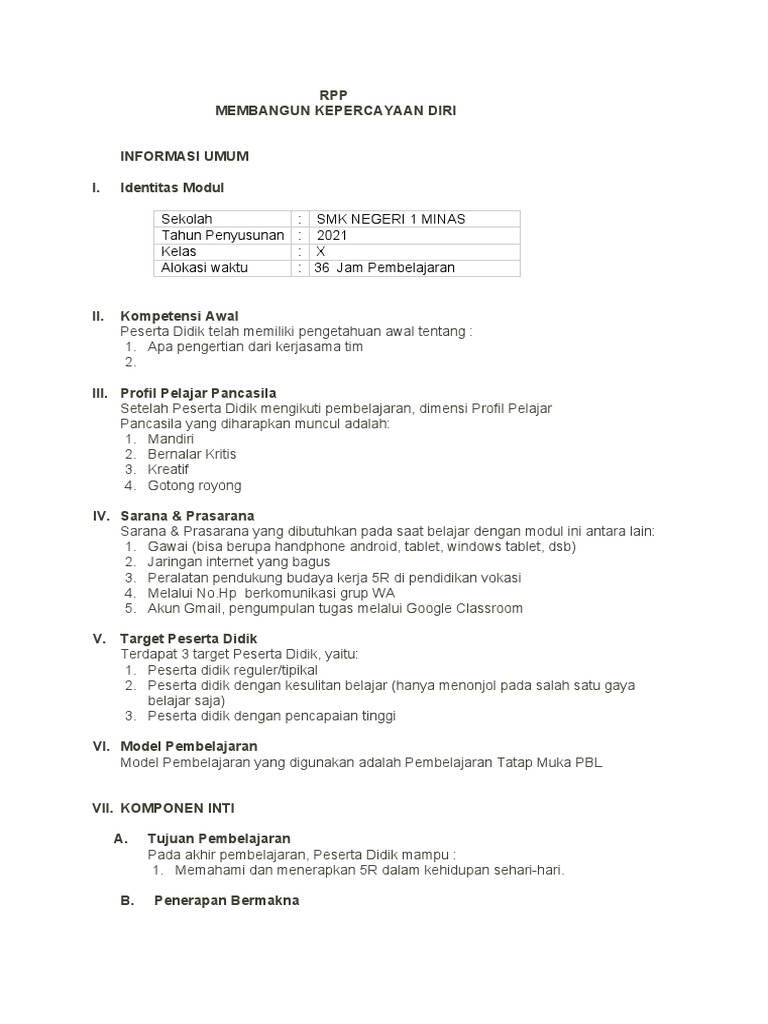 RPP Training 5R | PDF