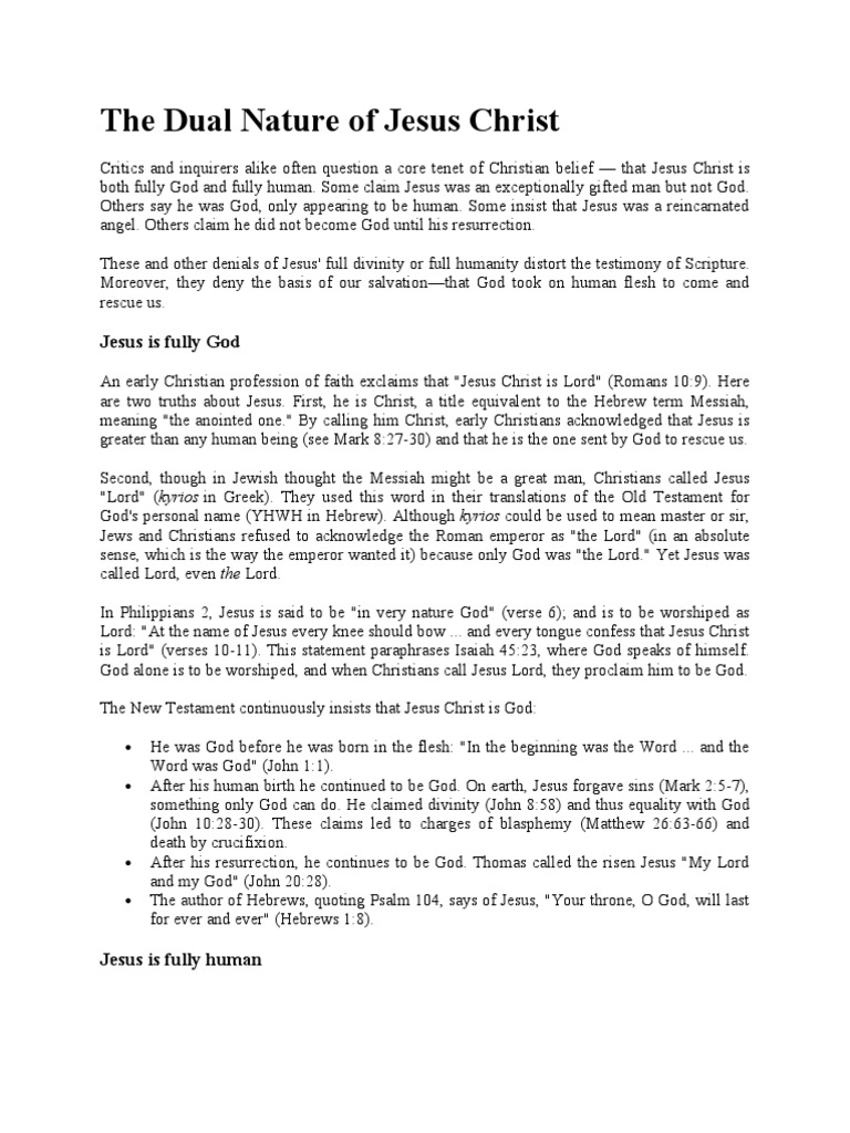 Christology-The Dual Nature of Jesus Christ | PDF | Christology | Jesus