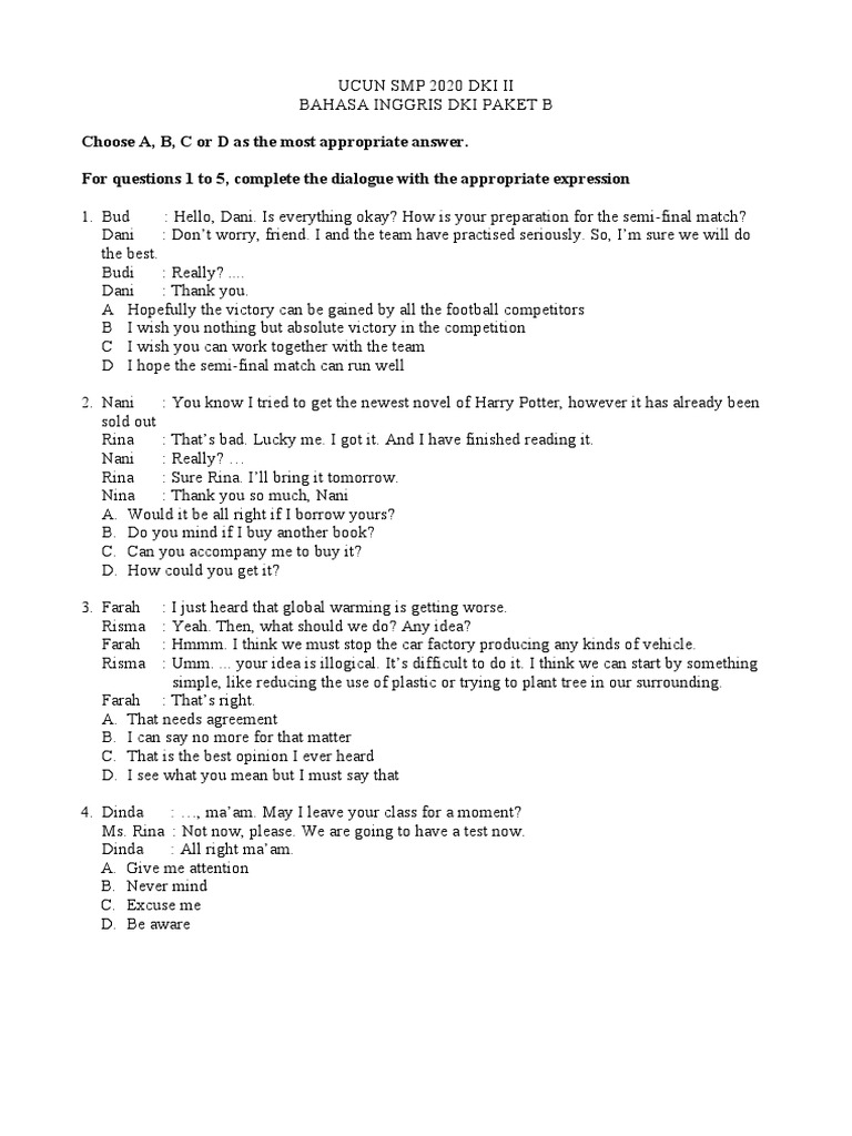 To Bing SMP Dki Paket B | PDF