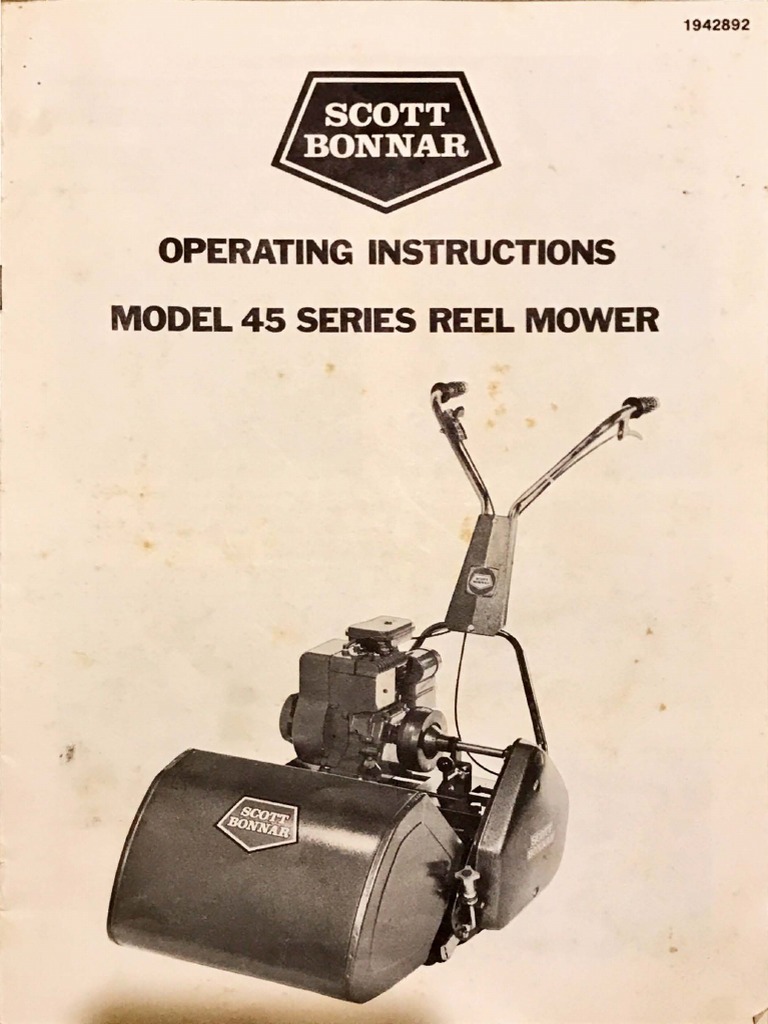 Scott Bonnar 45 Operating Instructions | PDF | Lawn Mower | Mower