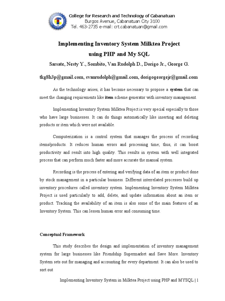 Implementing Inventory System Milktea Project Using PHP and My SQL ...
