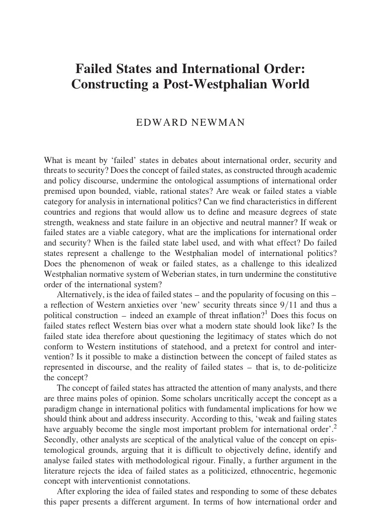 Deconstructing the Concept of Failed States and Their Implications for ...