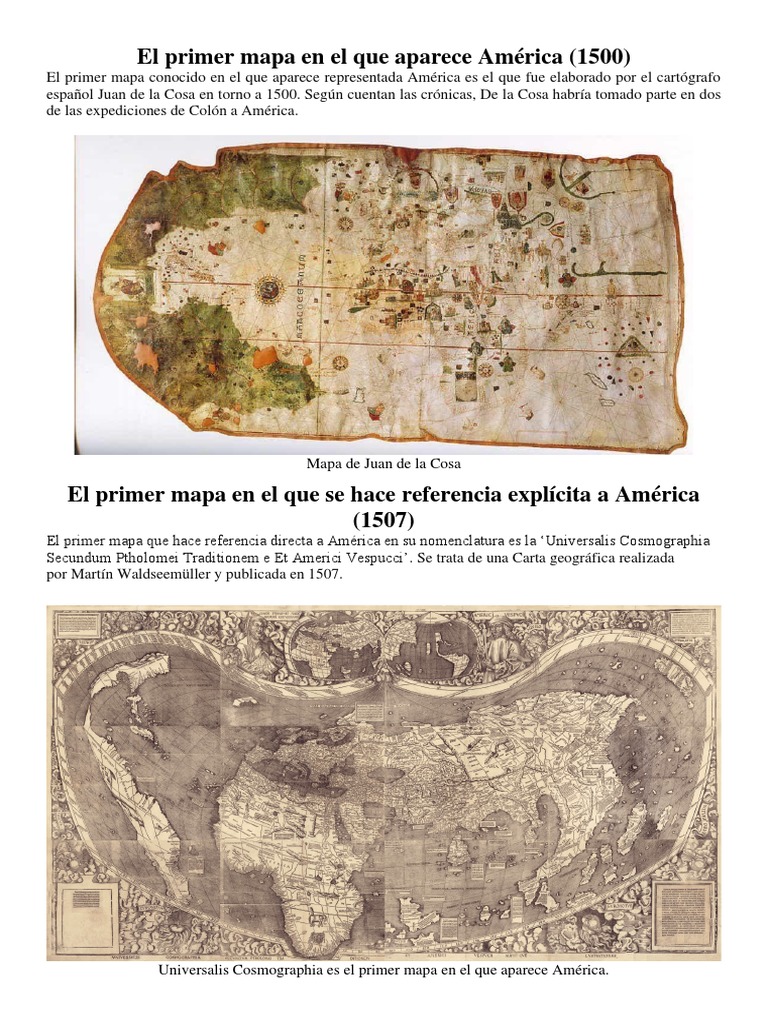 El Primer Mapa en El Que Aparece América | PDF | Mapa | Datos ...
