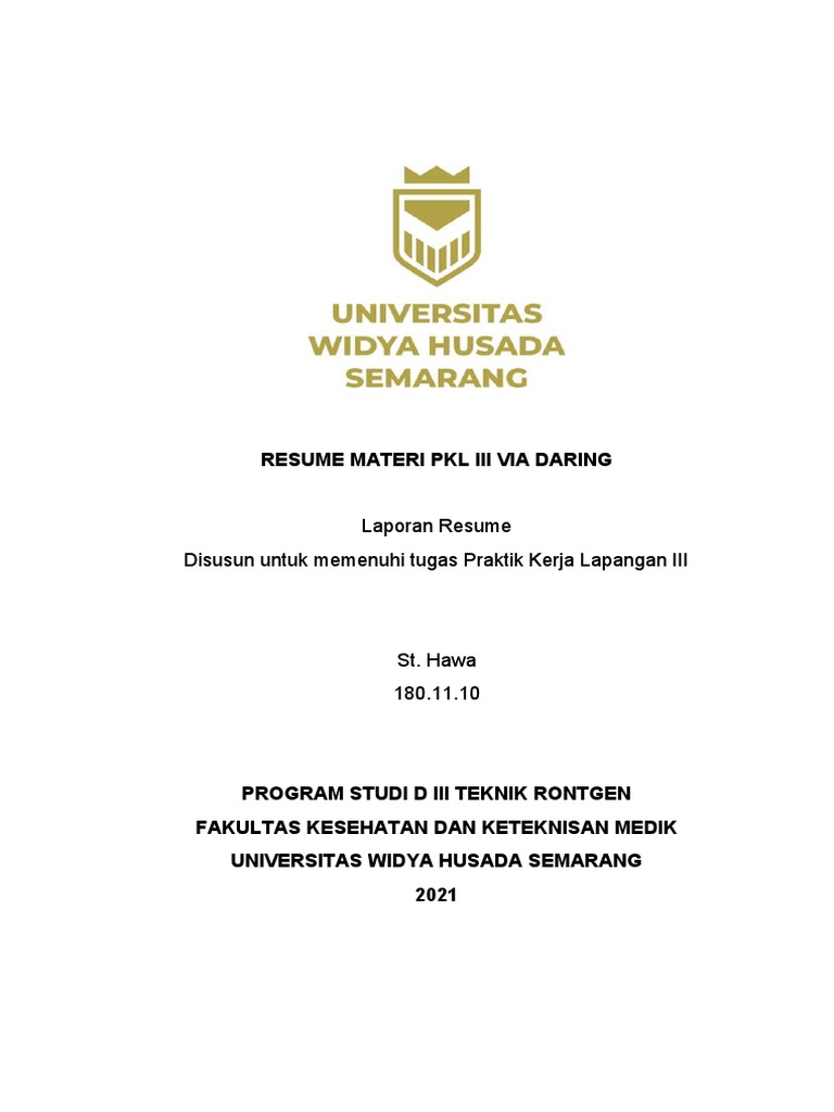 Resuman PKL Iii CT Scan Gabungan (ST - Hawa) | PDF