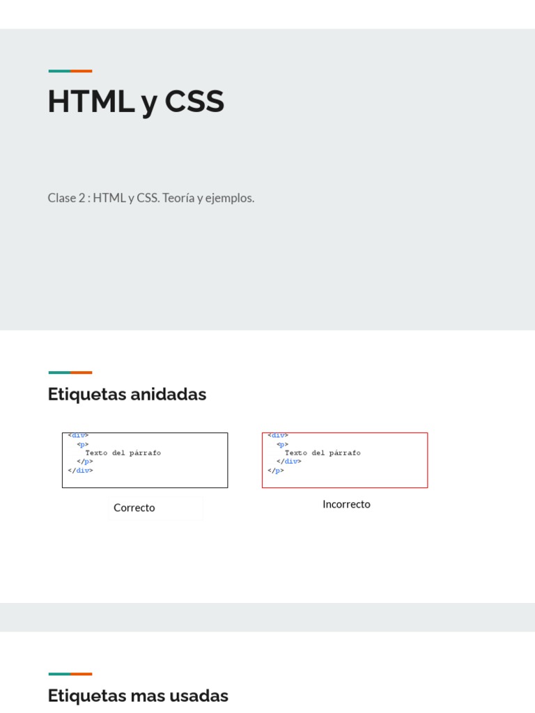 Clase 2 - HTML y CSS | PDF | HTML | Hipervínculo
