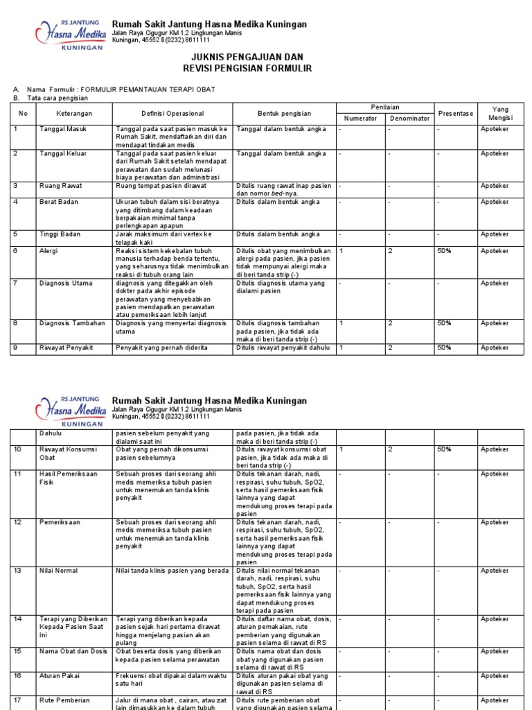 Juknis Pengisian DRM Pto Farmasi | PDF