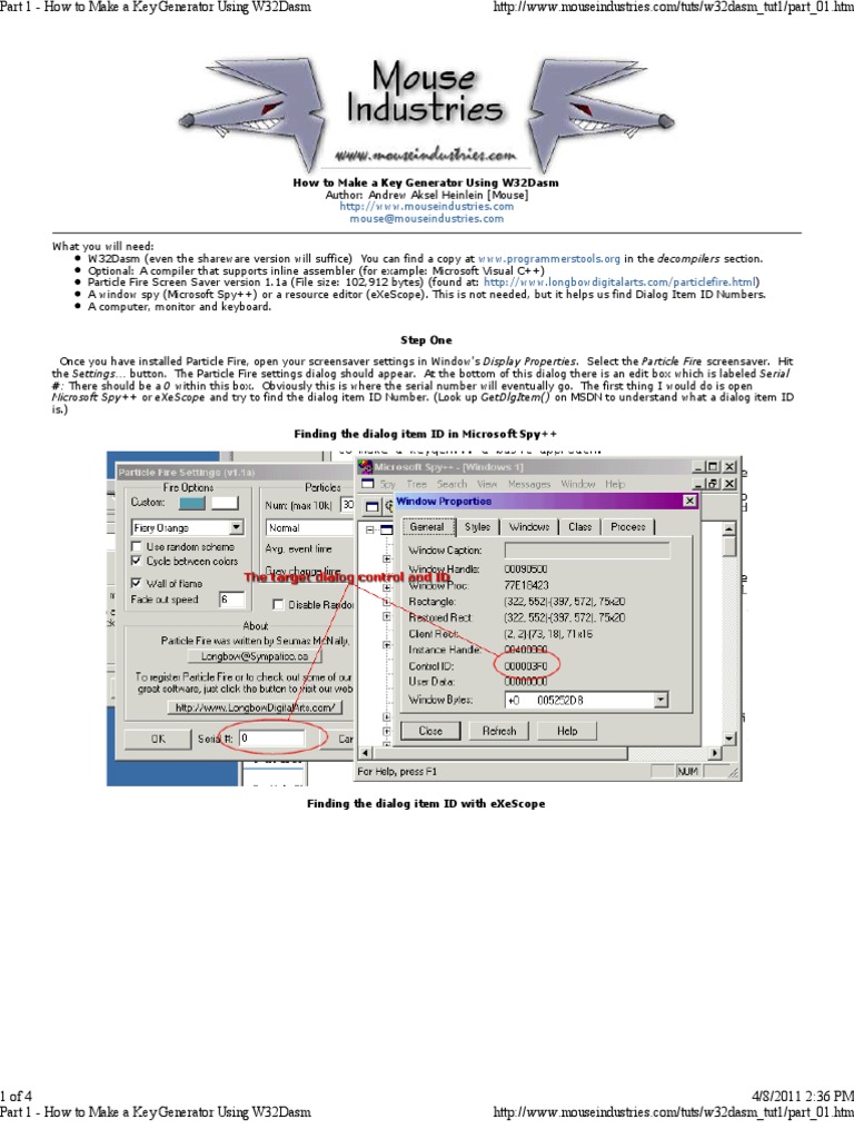 Part 1 - How To Make A Key Generator Using W32Dasm | PDF | Subroutine ...