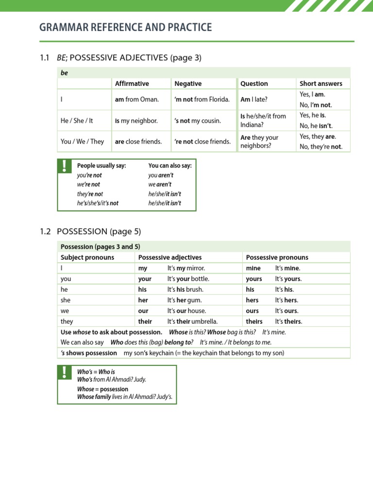 EVOLVE Special Edition Level 2 Grammar Charts | PDF | Perfect (Grammar ...