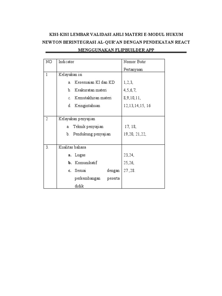 Lembar Validasi e Modul 2 | PDF