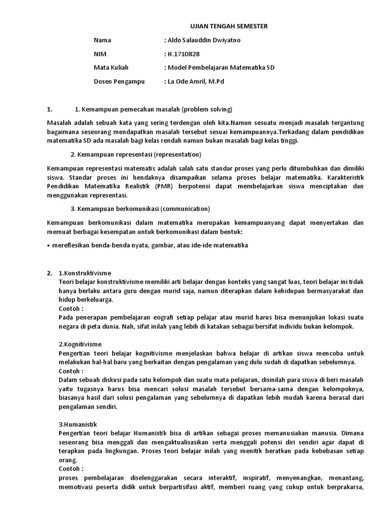 UTS MTK AldoSalaudddin | PDF