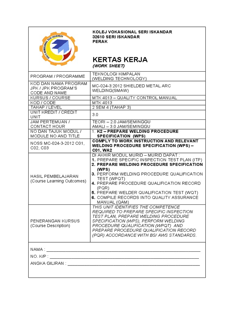 KERTAS PENILAIAN PRESTASI MTK 4013 - Competency 2 | PDF
