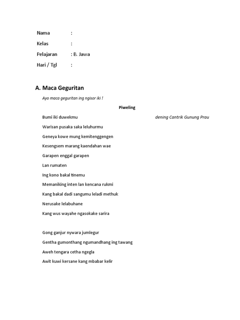 Maca Geguritan | PDF