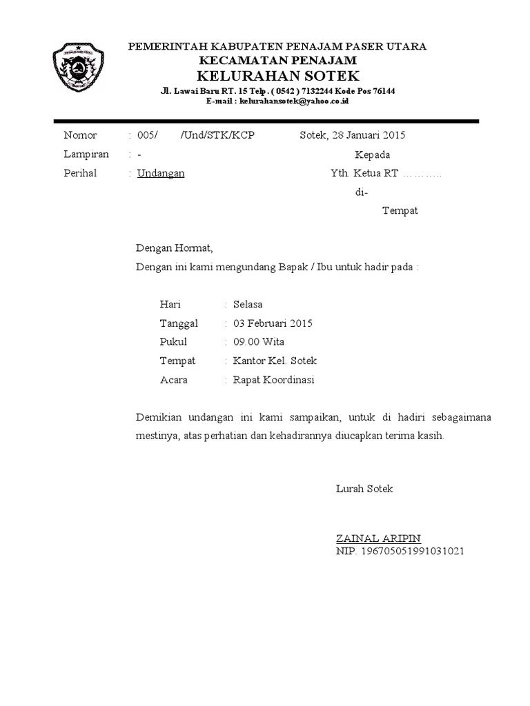 Undangan Rakor | PDF