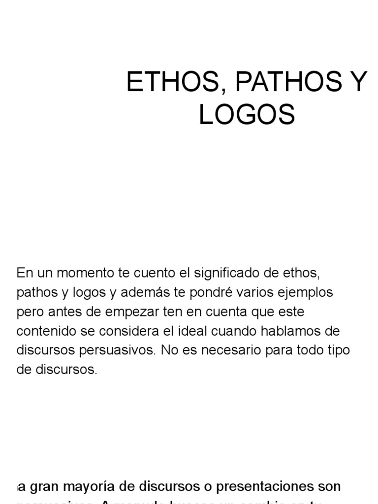 Ethos, Pathos y Logos | PDF | Retórica | Logos