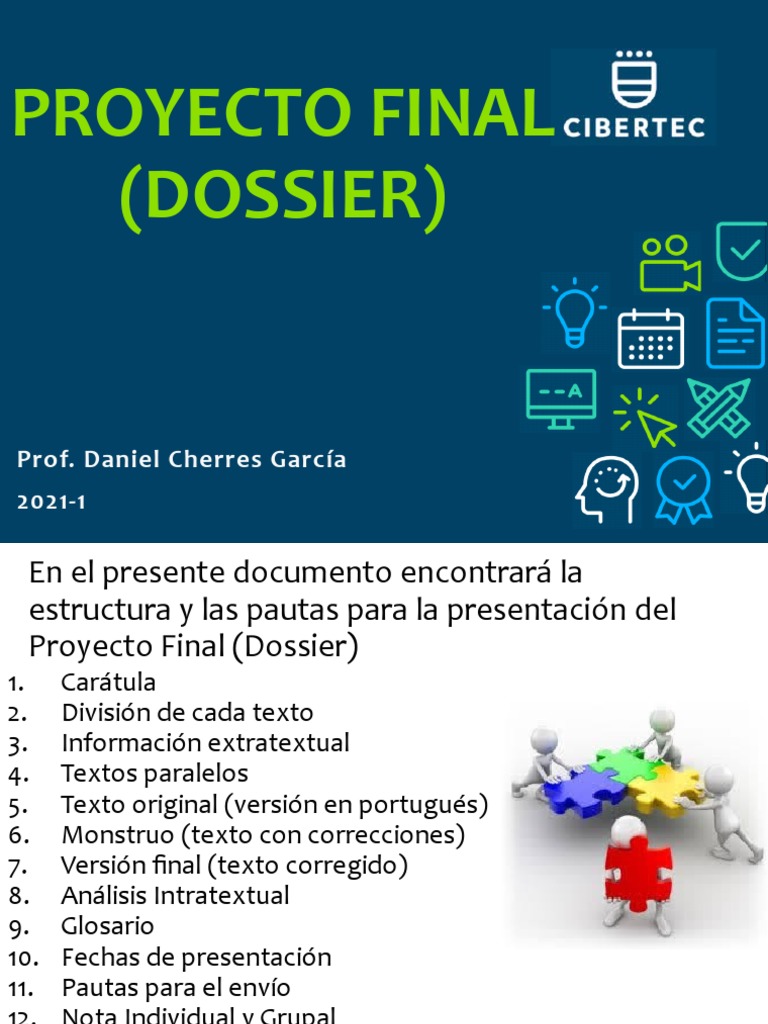 Presentación Del Proyecto Final (Dossier) | PDF | Traducciones
