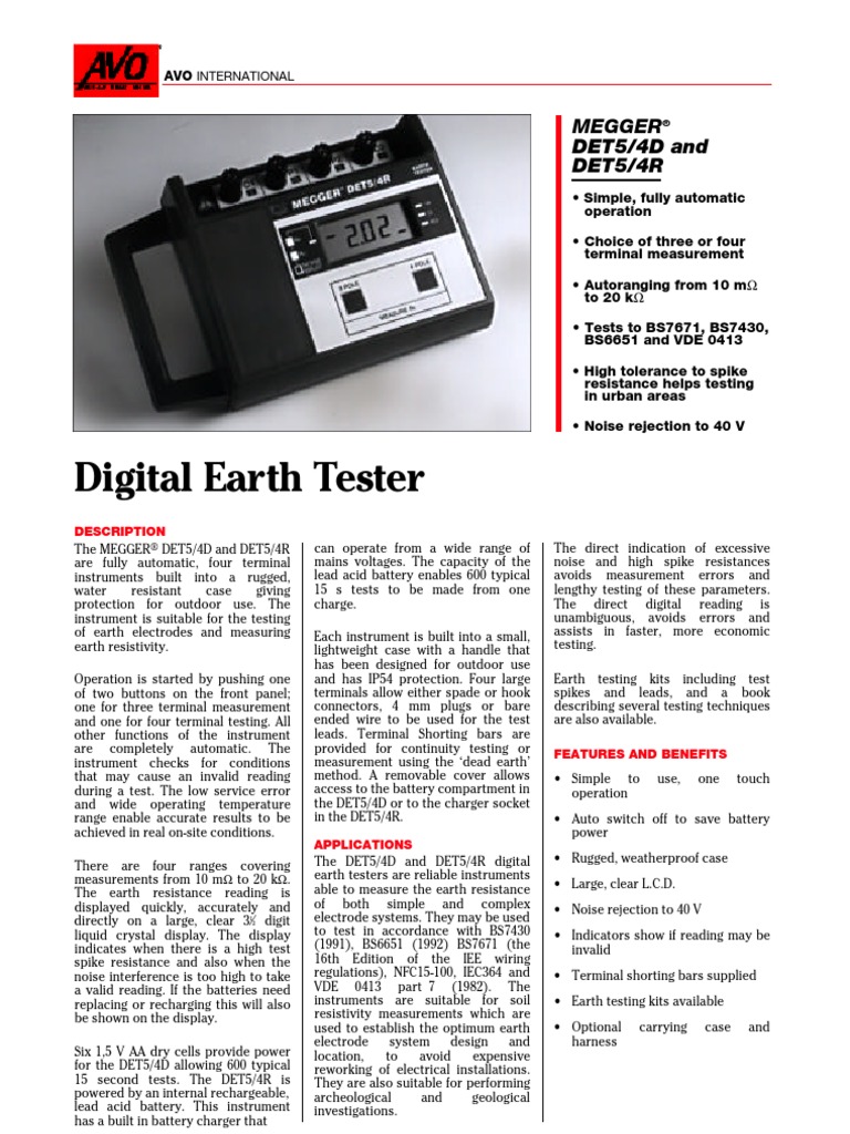 Megger-DET 5_4R | Rechargeable Battery | Alternating Current