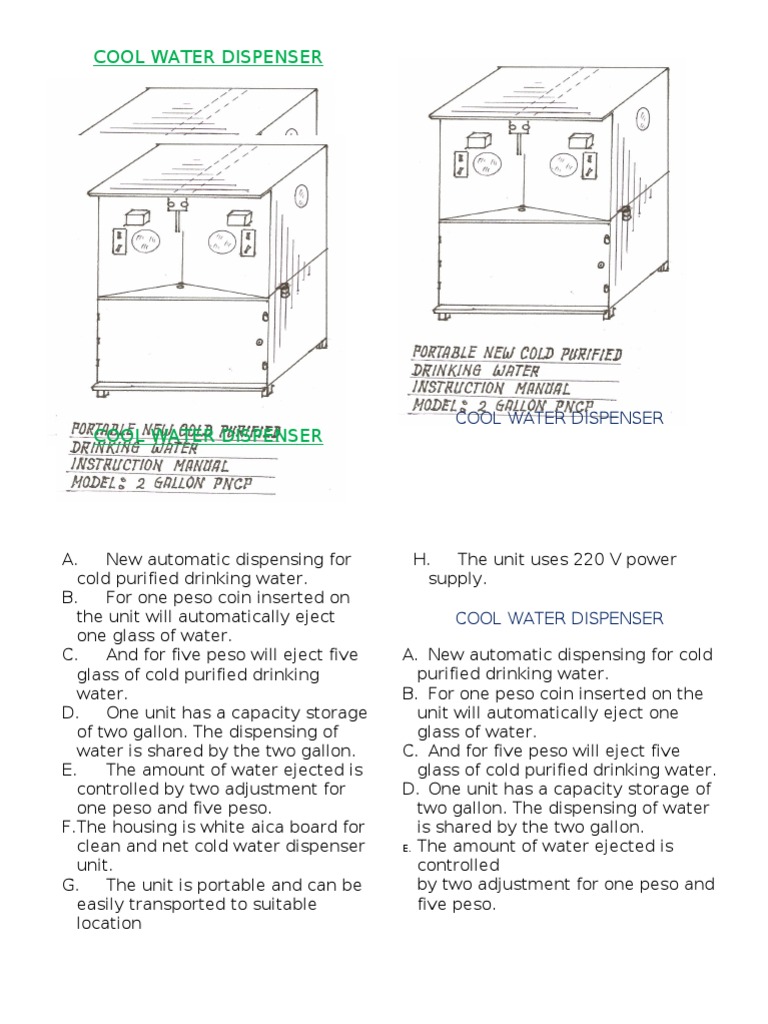 Coin-Operated Cool Water Dispenser Guide | PDF | Water | Nature