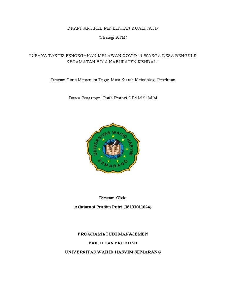 DRAFT ARTIKEL PENELITIAN KUALITATIffff | PDF | Ilmu Sosial ...