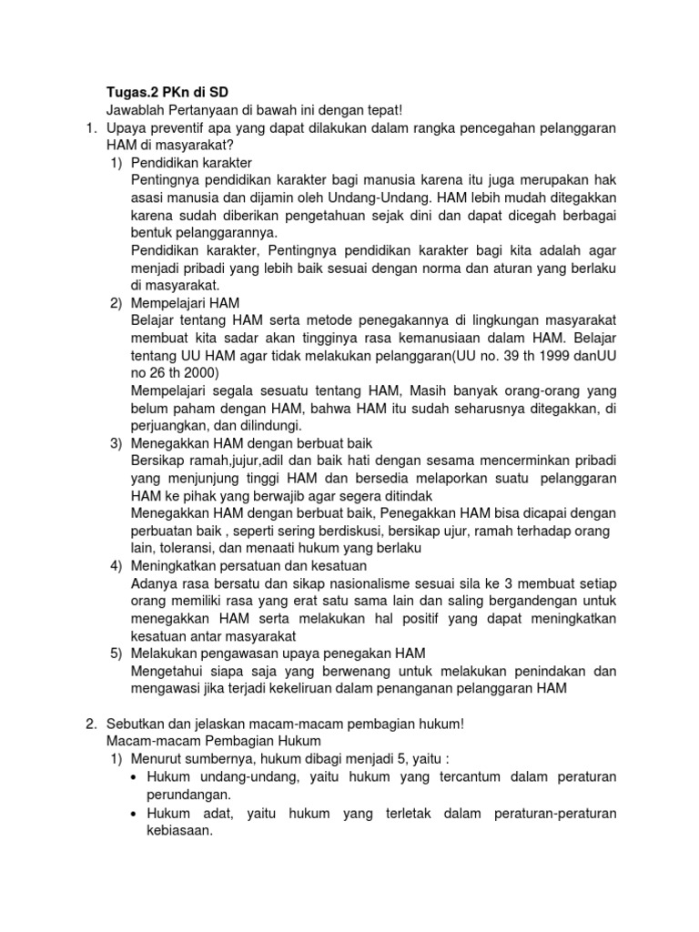 Tugas.2 PKN Di SD | PDF