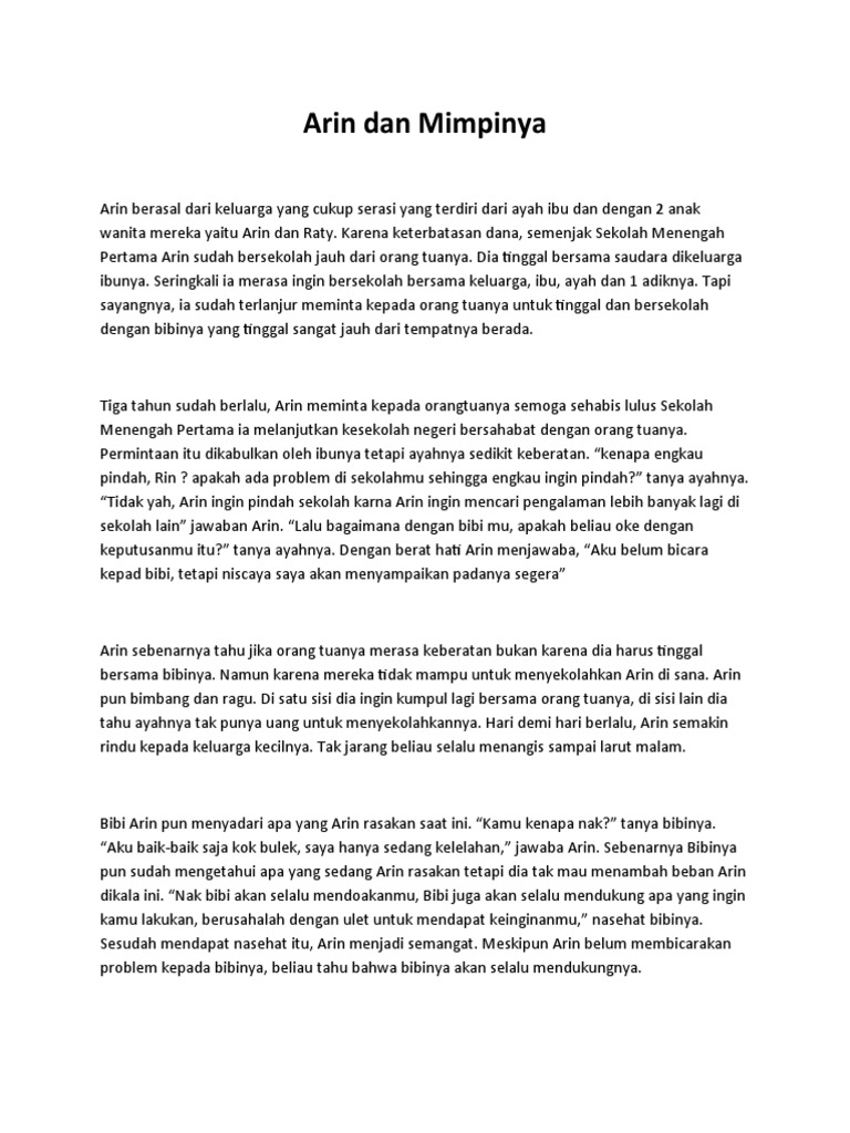 Cerpen Arin Dan Mimpinya | PDF