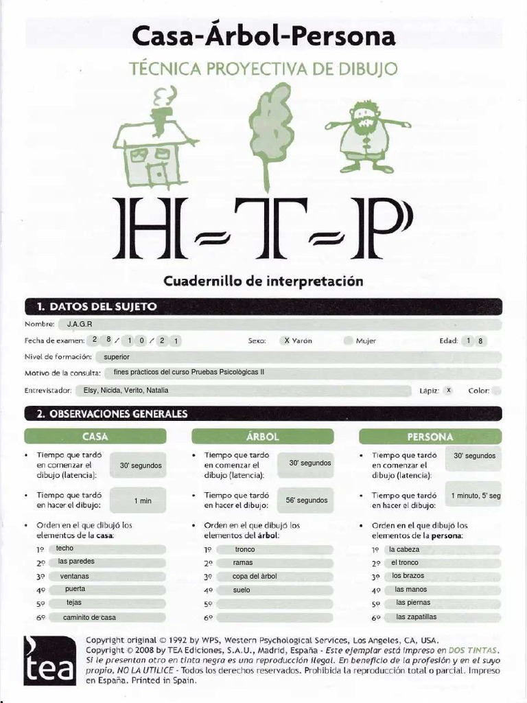 PDF HTP Cuadernillo - HTP | PDF