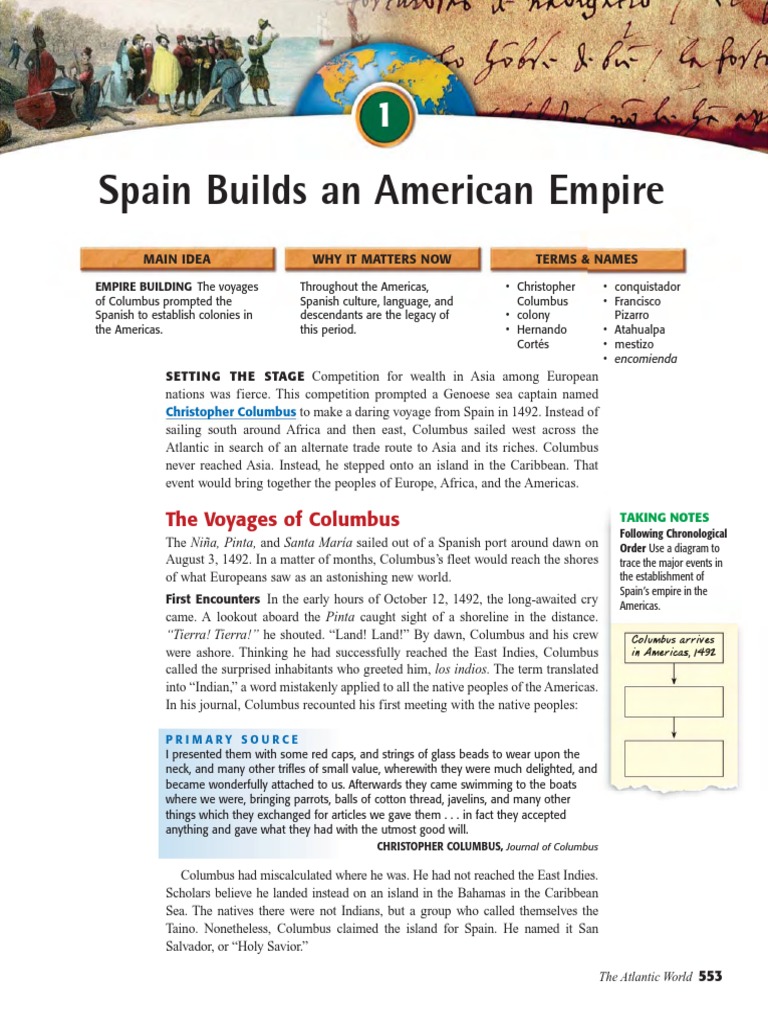 Spain Builds An American Empire: The Voyages of Columbus | PDF ...