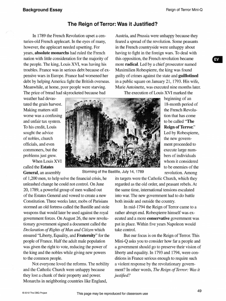 Reign of Terror DBQ | PDF