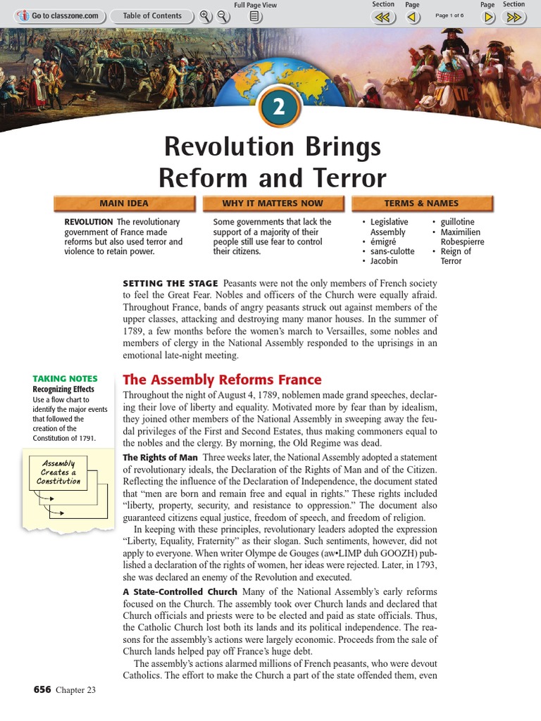 Revolution Brings Reform and Terror but also Divides France and Leads ...