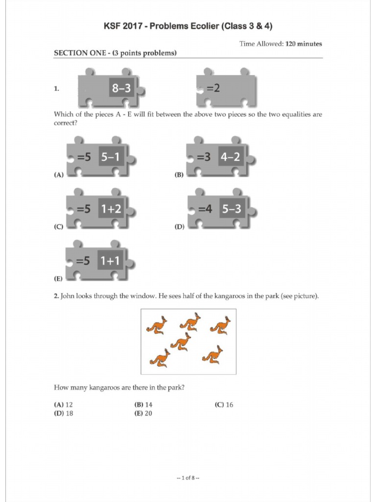 IKMC Ecolier 2017 | PDF