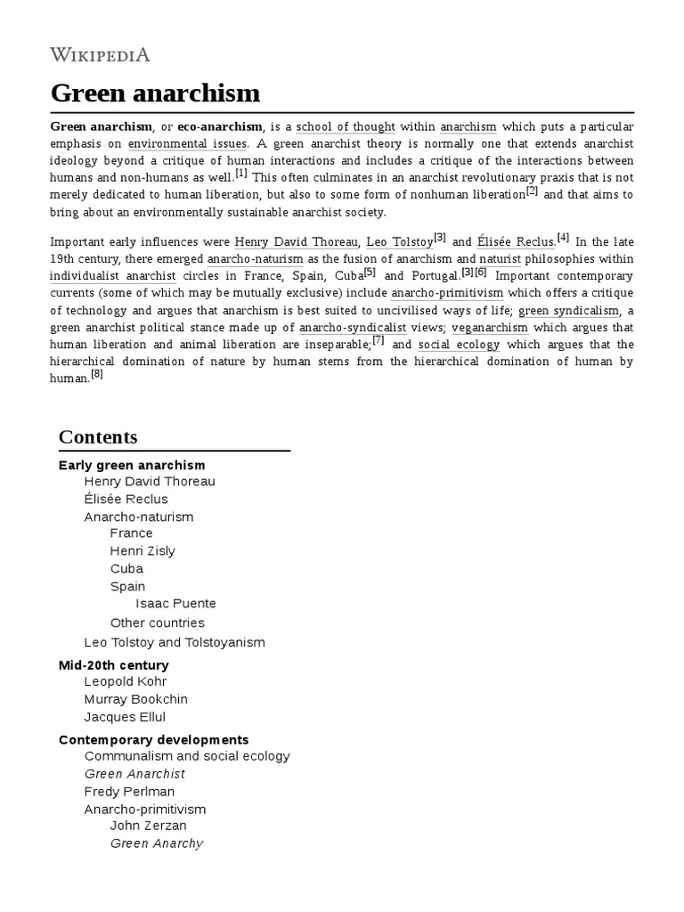 Green Anarchism | PDF | Social Movements | Movements