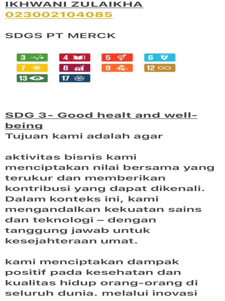 SDGS PT Merck | PDF