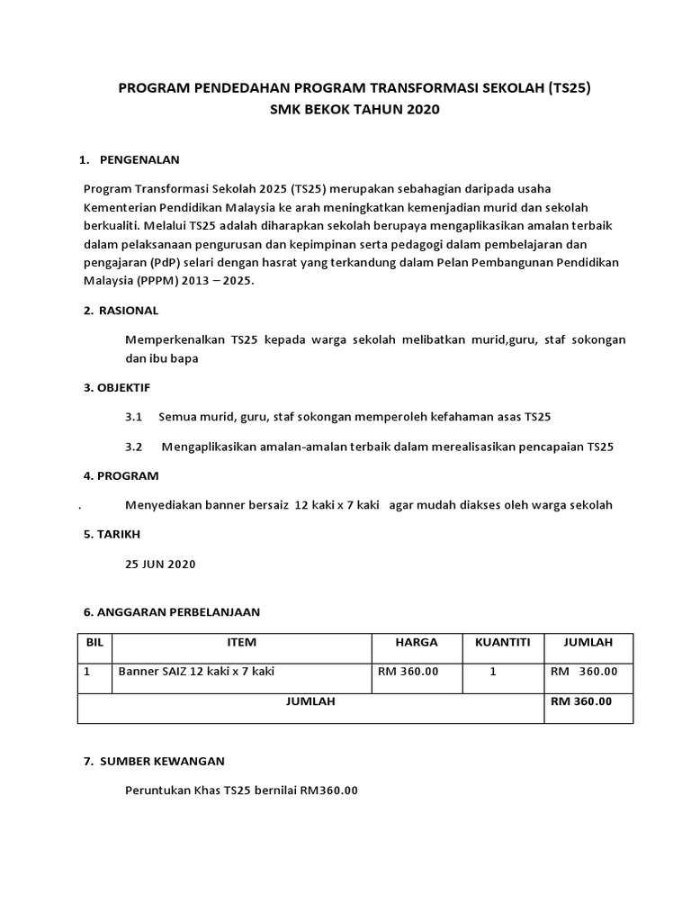Contoh KERTAS KERJA TS25 | PDF