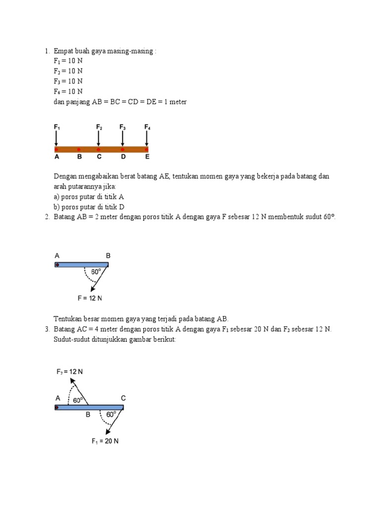 Soal Momen Gaya Dan Momen Inersia | PDF