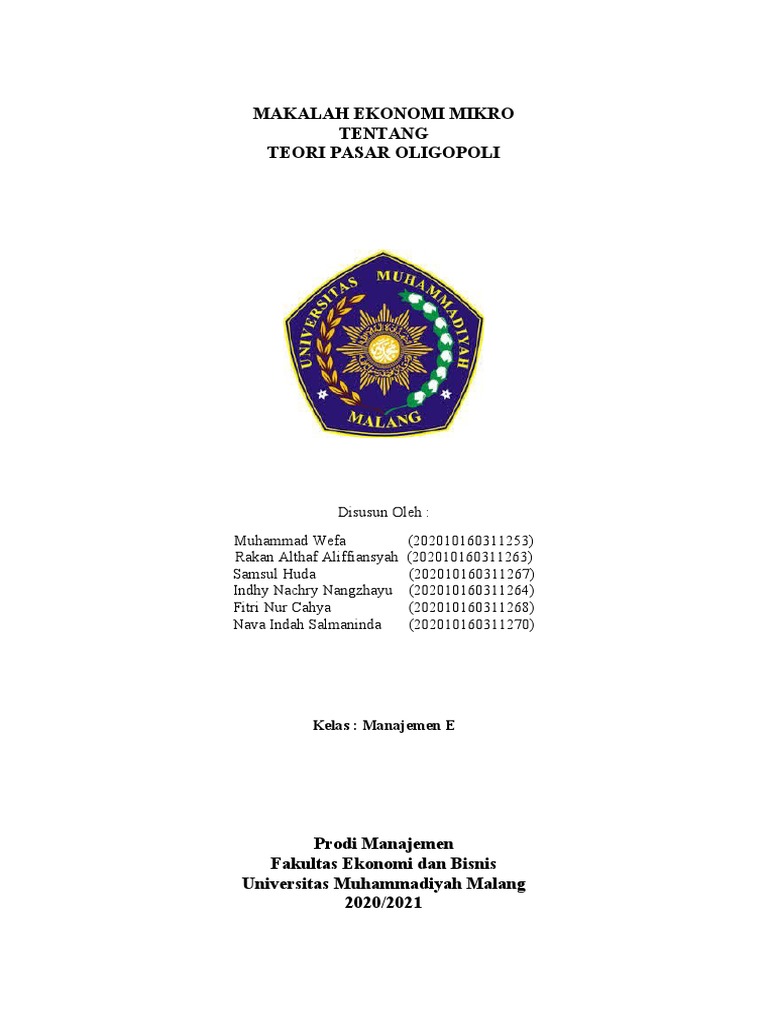 Teori Pasar Oligopoli Pdf
