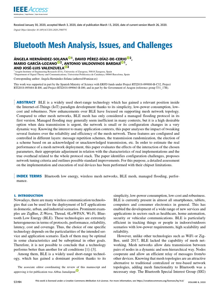 Bluetooth Mesh Analysis, Issues, and Challenges | PDF | Computer ...