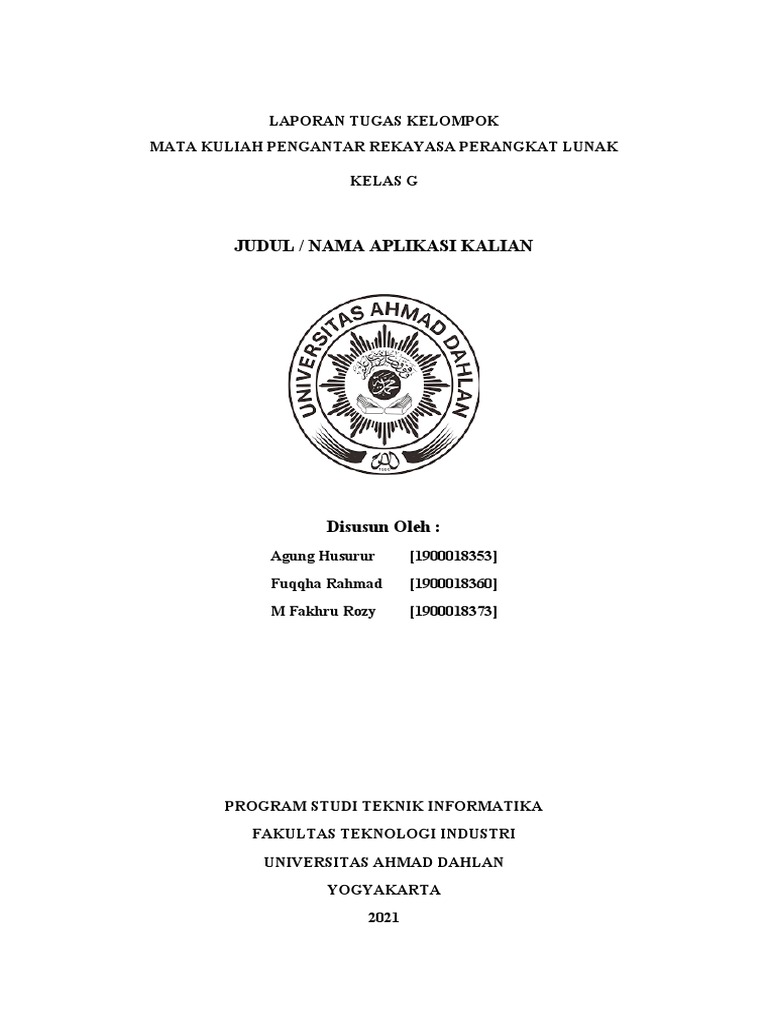 Template Laporan Tugas Kelompok - Kelas Online | PDF