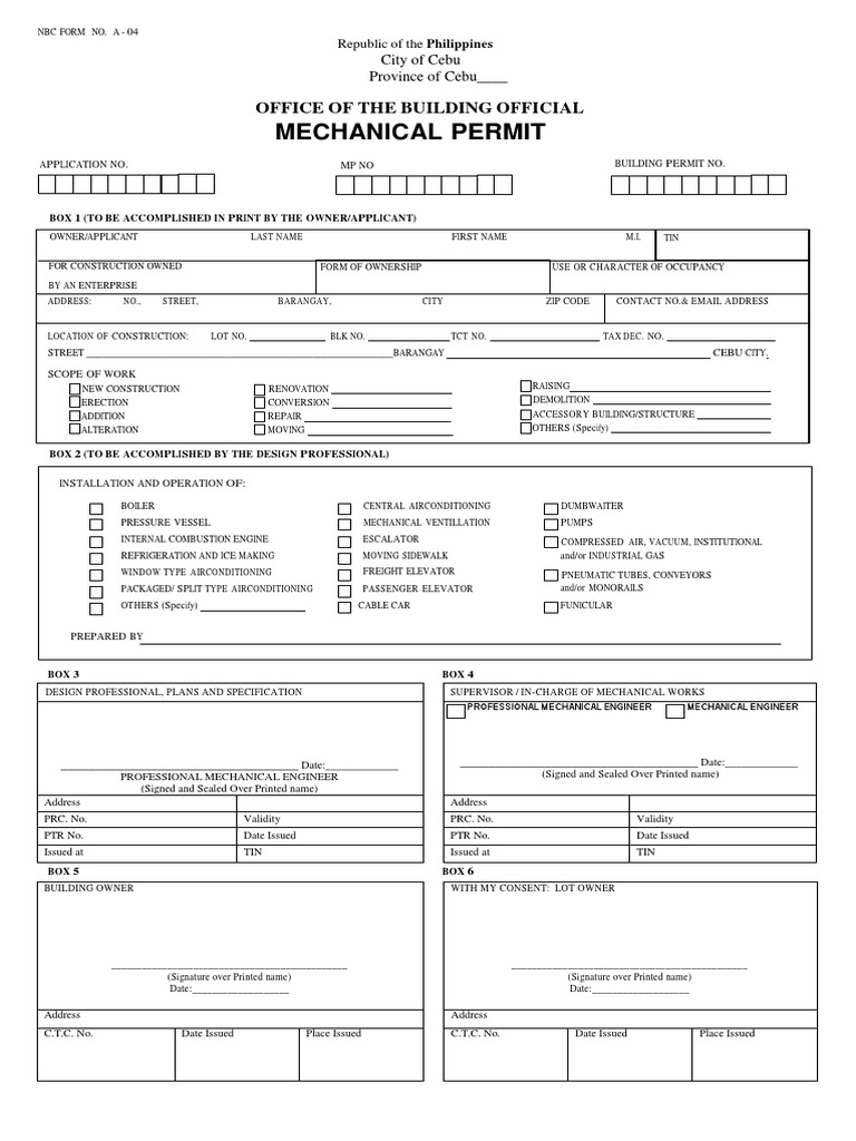 Mechanical Permit: Office of The Building Official | PDF | Elevator | Mechanical Engineering