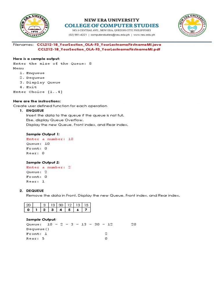 Enter The Size of The Queue: 8 Menu 1. Enqueue 2. Dequeue 3. Display ...