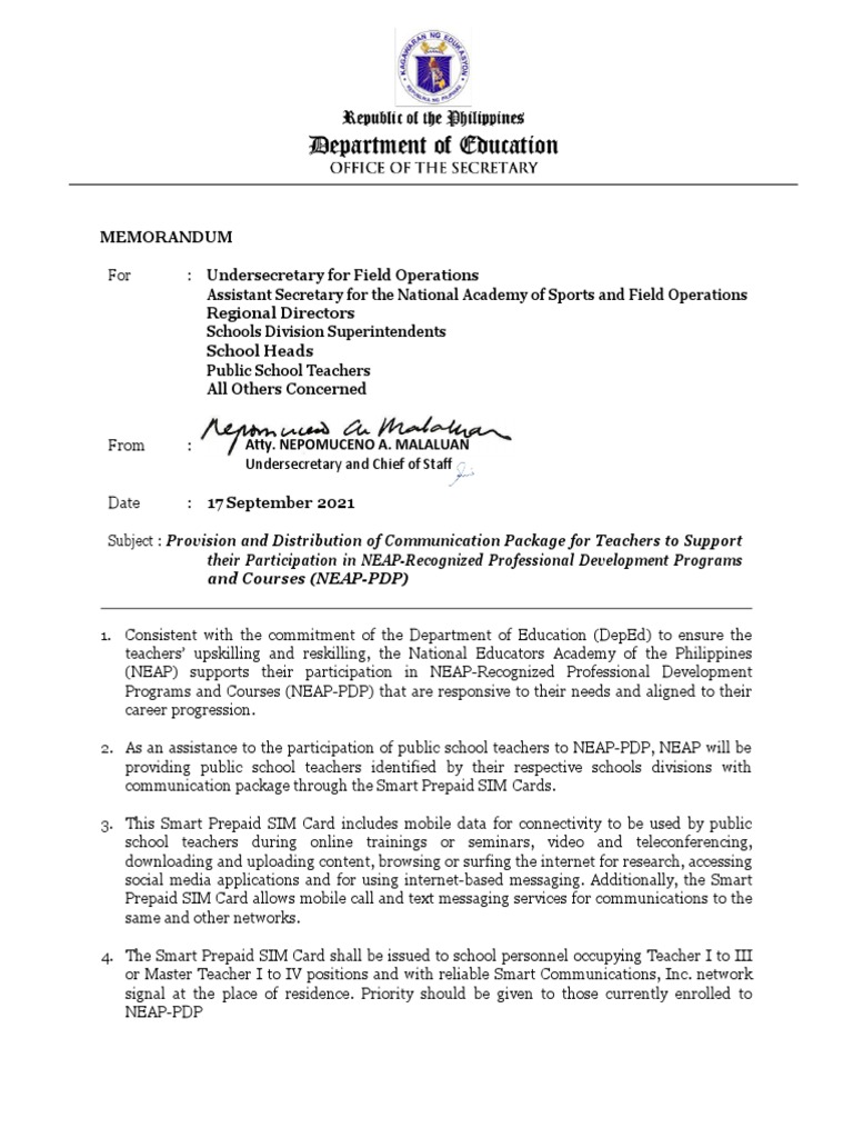 NEAP Communication Package for Teachers | PDF | Service Industries ...