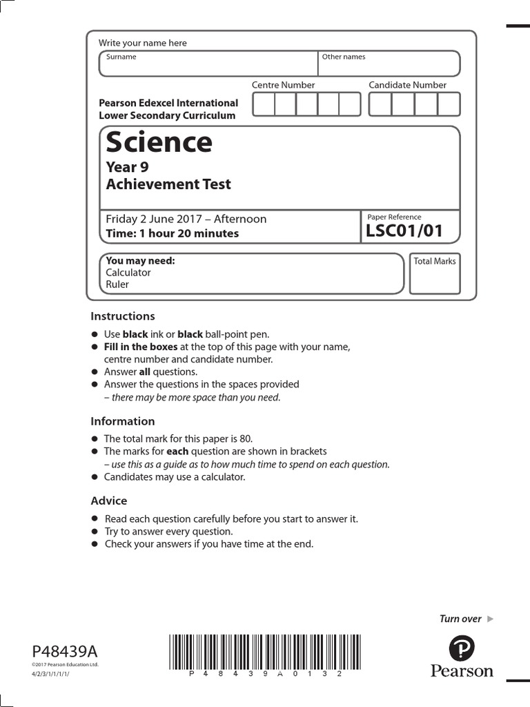 Science: Year 9 Achievement Test | PDF | Magnesium | Rock (Geology)