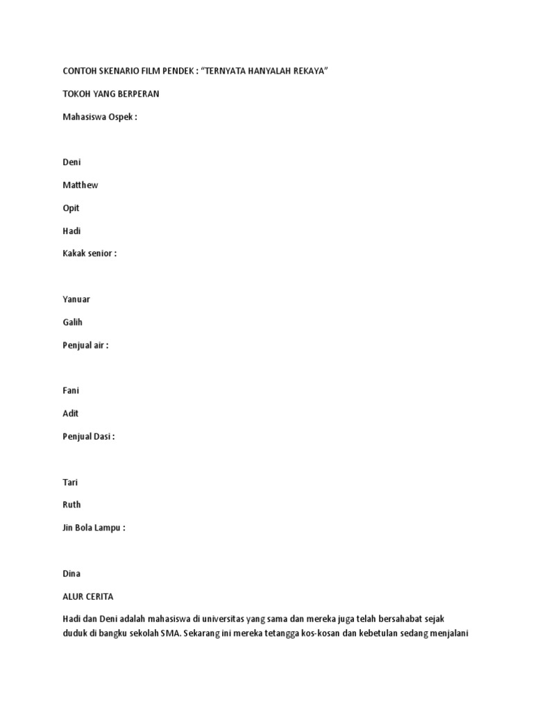 Contoh Skenario Film Pendek | PDF