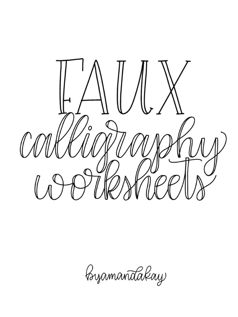 Faux Calligraphy Worksheets | PDF