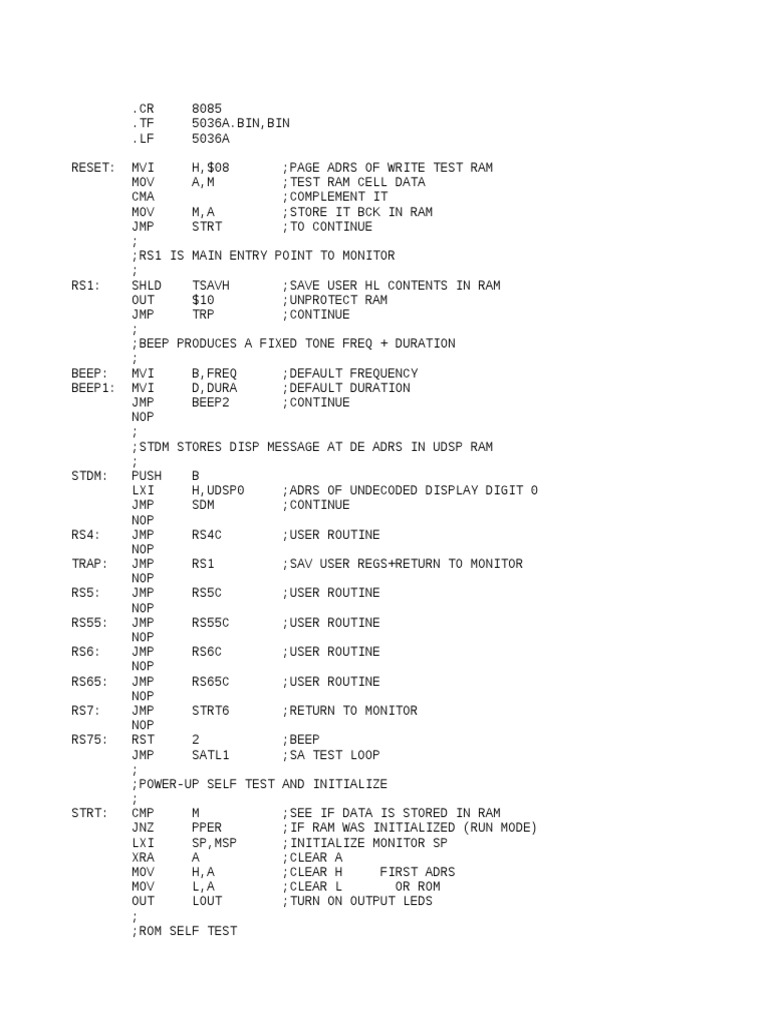 ROM Assembly Listing | Download Free PDF | Computer Programming ...